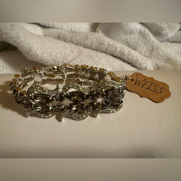 Albert Weiss | Jewelry | Weiss Vintage Bracelet With Black And Clear ...